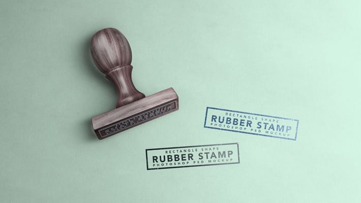 Free Rectangle Rubber Stamp Mockup PSD » CSS Author