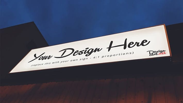 Outdoor Rectangular Night Sign Free Mockup » CSS Author