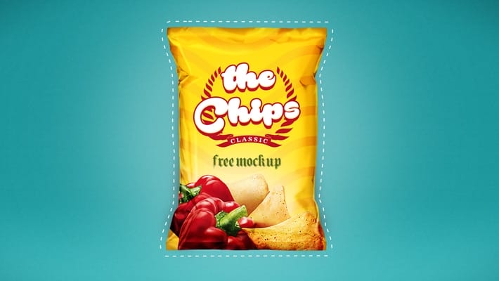 Free Realistic Chips Bag PSD Mockup » CSS Author