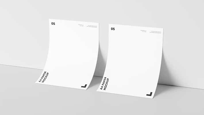 Dual A4 Paper Against Wall Mockup » CSS Author