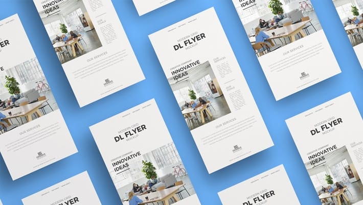 Free Modern Grid DL Flyer Mockup » CSS Author
