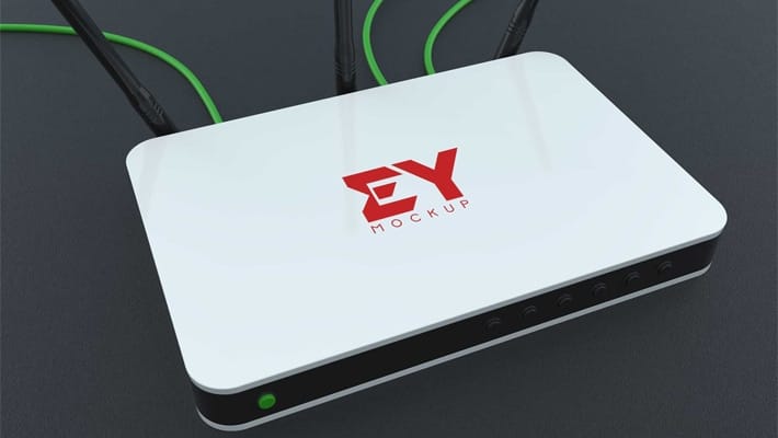 Free Wifi Router PSD Label Design Mockup » CSS Author