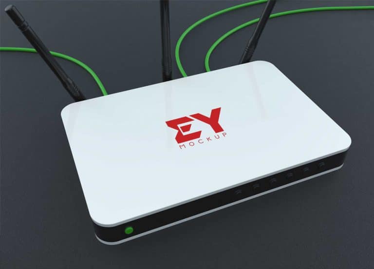 Free Wifi Router PSD Label Design Mockup » CSS Author