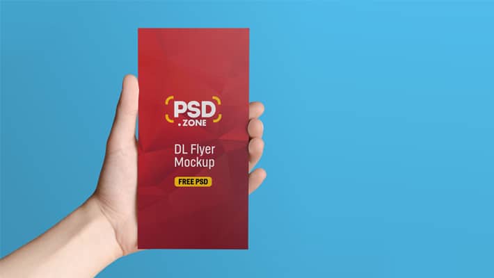 Hand Holding DL Size Flyer Mockup » CSS Author