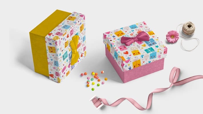 Nice Gift Box Label Design Mockup » CSS Author