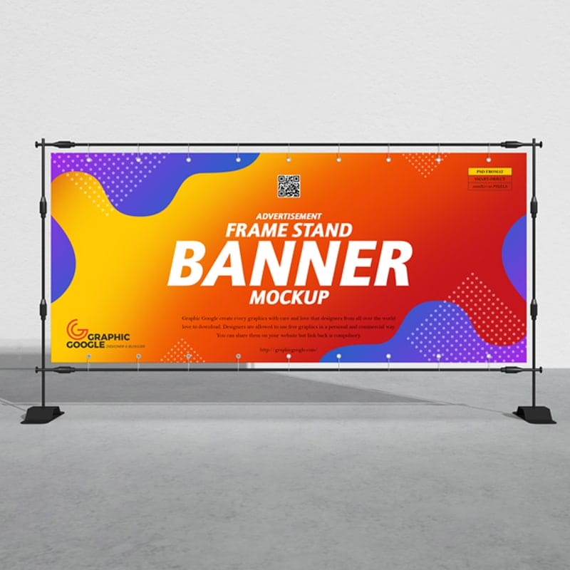 Free Advertisement Frame Stand Banner Mockup » CSS Author
