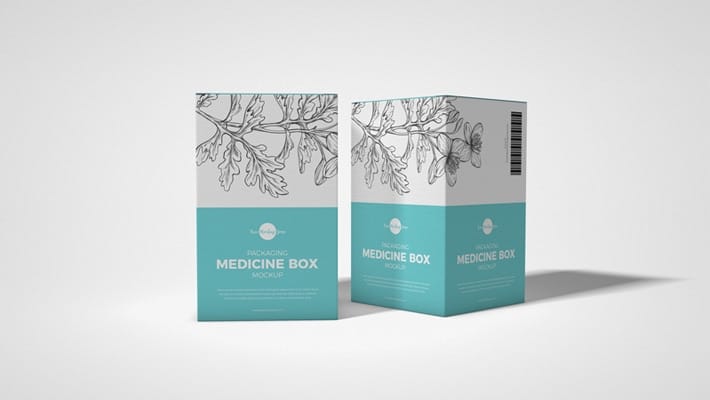 Free Packaging Medicine Box Mockup » CSS Author
