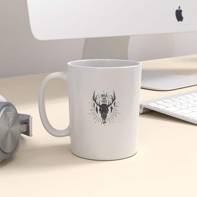 Free White Cup Label Design Mockup » CSS Author
