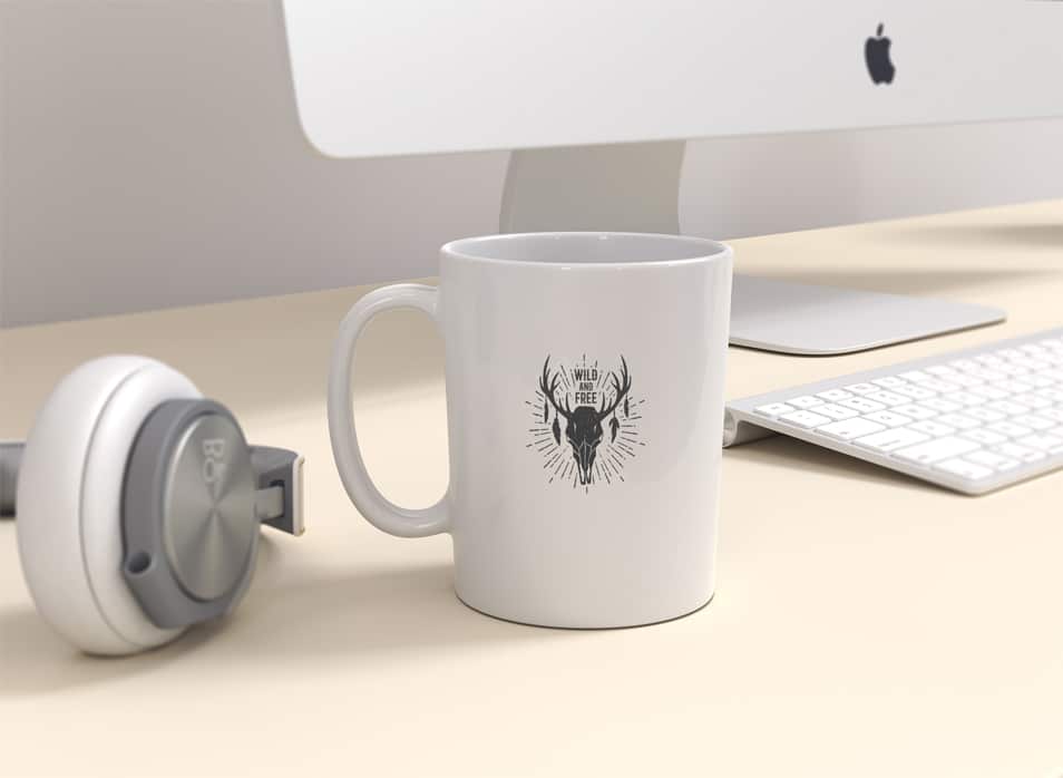 Free White Cup Label Design Mockup » CSS Author