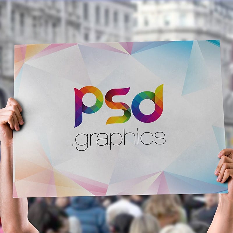 Man Holding Protest Sign Mockup » CSS Author