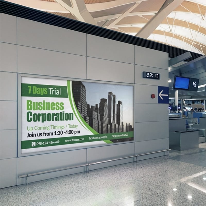 Free Bus Stand Wall Mounted Billboard Design Mockup » CSS Author