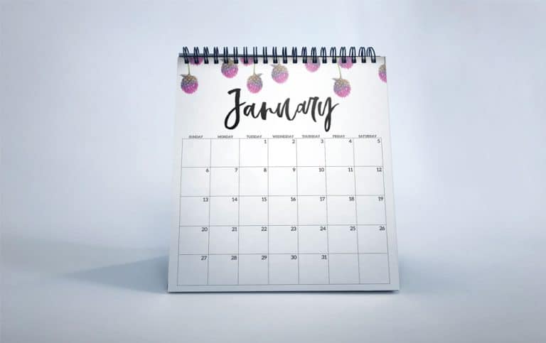 Free PSD January Calendar Design Mockup » CSS Author
