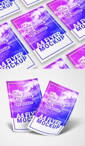 A4 Flyer With Shadow 2 Free PSD Mockups » CSS Author