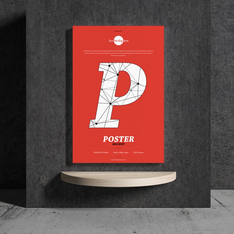 Free Indoor Wall Poster Mockup PSD » CSS Author