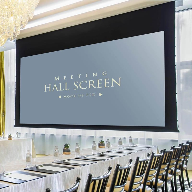 Free Meeting Hall Screen Mockup PSD » CSS Author