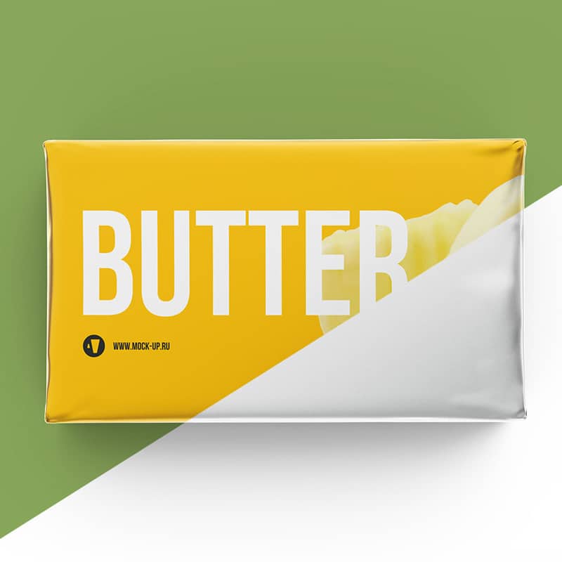 Metallic Butter Block Packaging Mockup » CSS Author