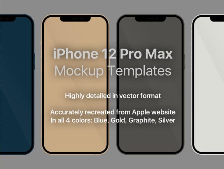 Apple IPhone 12 Pro Max Vector Sketch Mockup Template » CSS Author