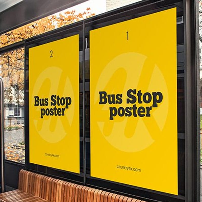 Free Bus Stop Poster MockUp » CSS Author