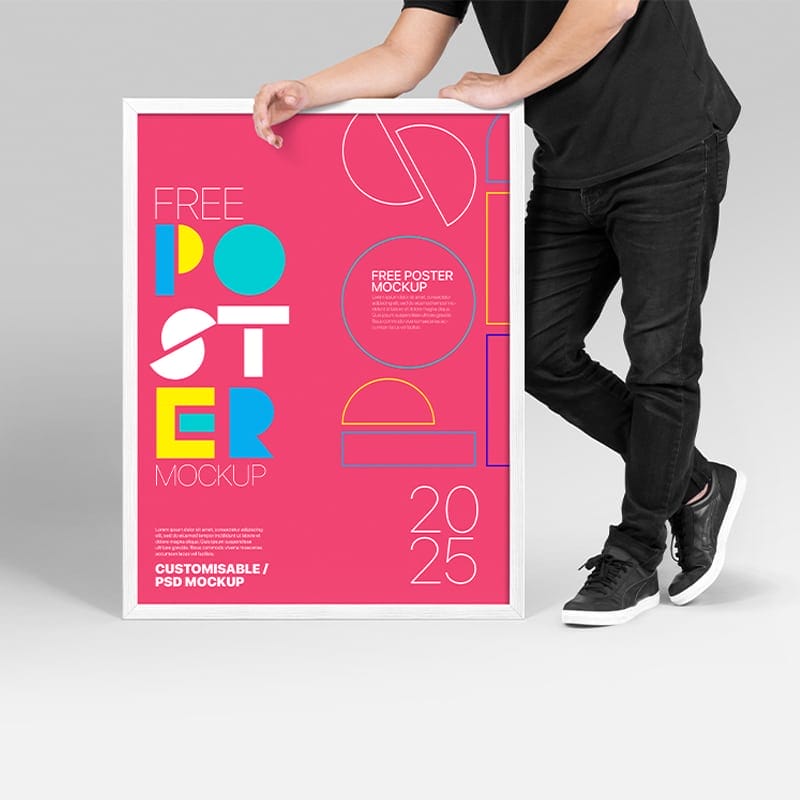 Free Hands Holding Poster Mockup » CSS Author