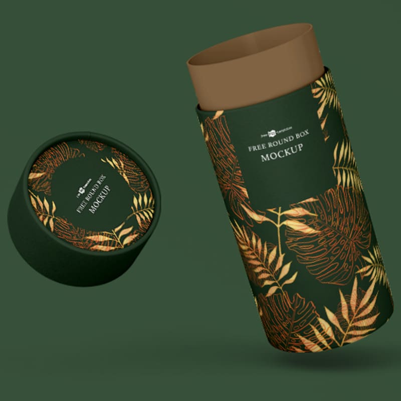 Free Round Box Mockup Set » CSS Author