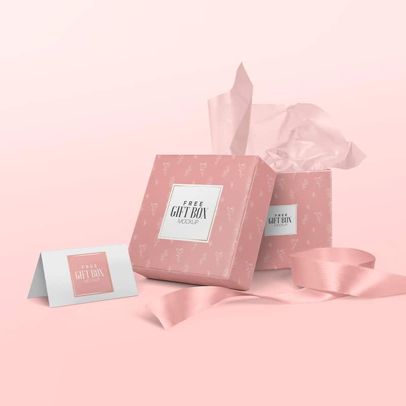 Free Square Gift Box Mockup » CSS Author