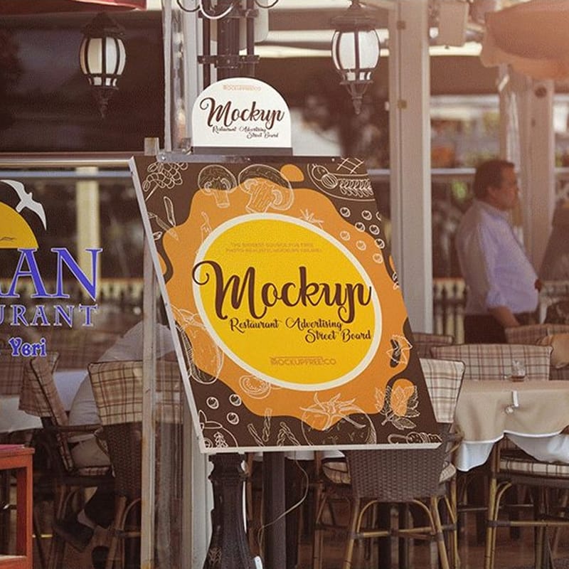 Restaurant Advertising Street Board Free PSD Mockups » CSS Author