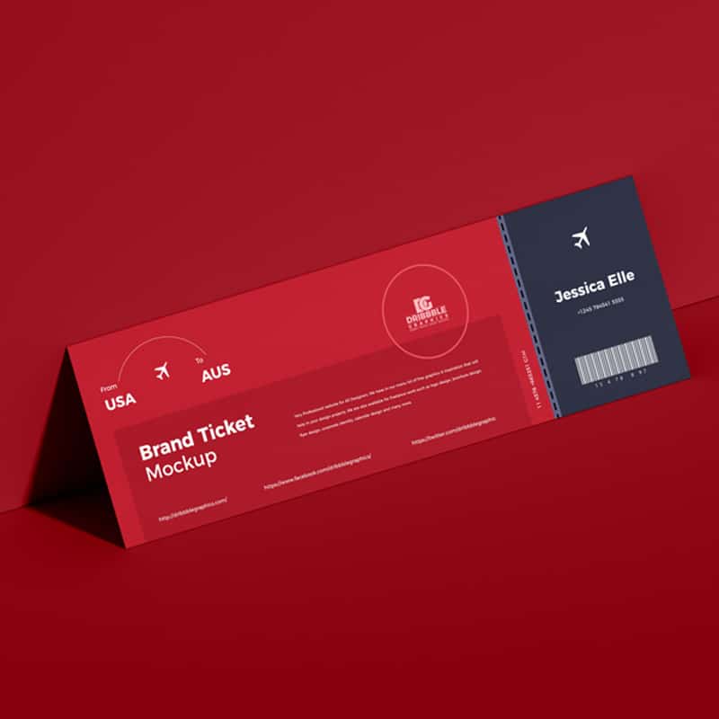 Free Brand Ticket Mockup PSD » CSS Author