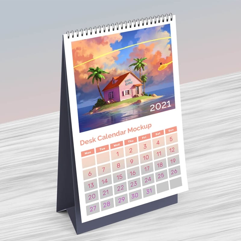 Free Vertical Table / Desktop Calendar Mockup PSD » CSS Author