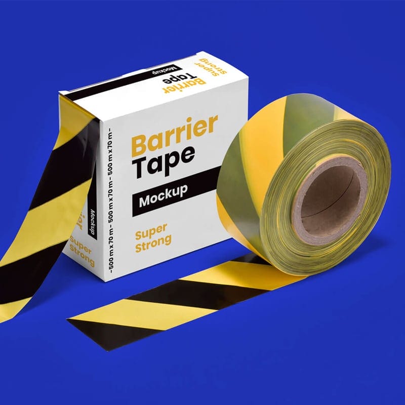 Free Barrier Barricade Tape Box Mockup PSD » CSS Author