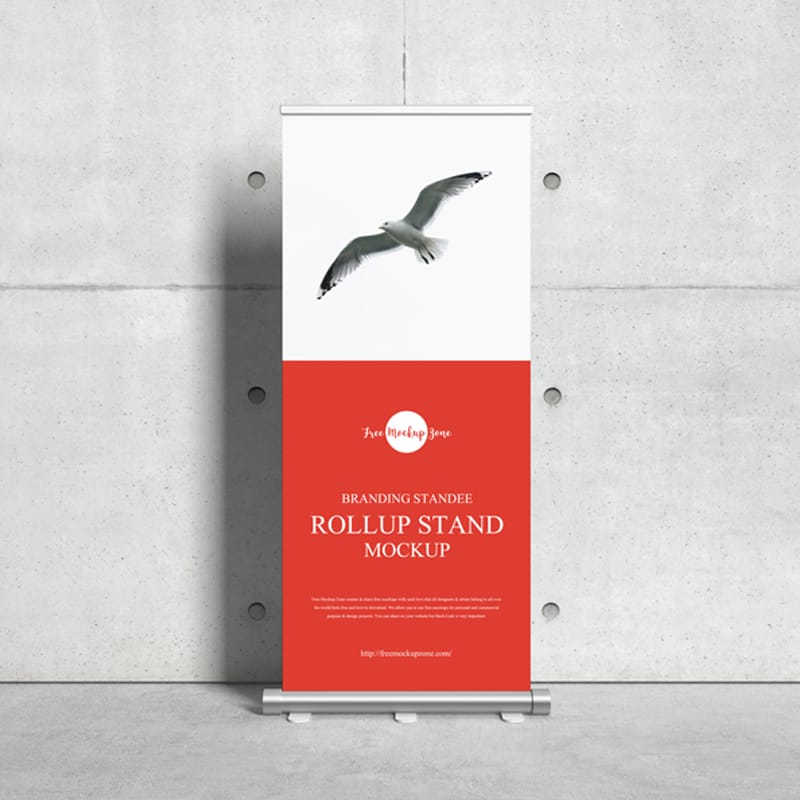 Free Branding Standee Roll Up Stand Mockup » CSS Author