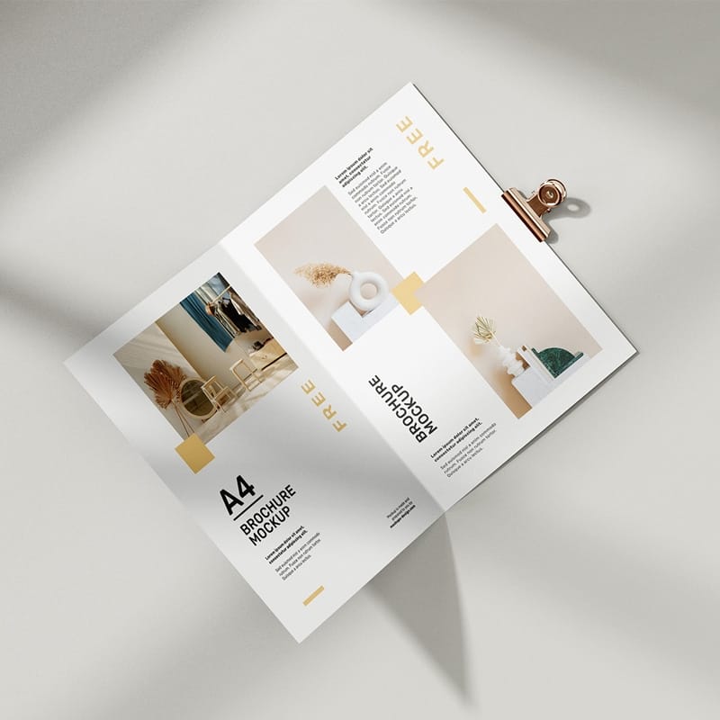 Free Folded A4 Brochure Mockup » CSS Author