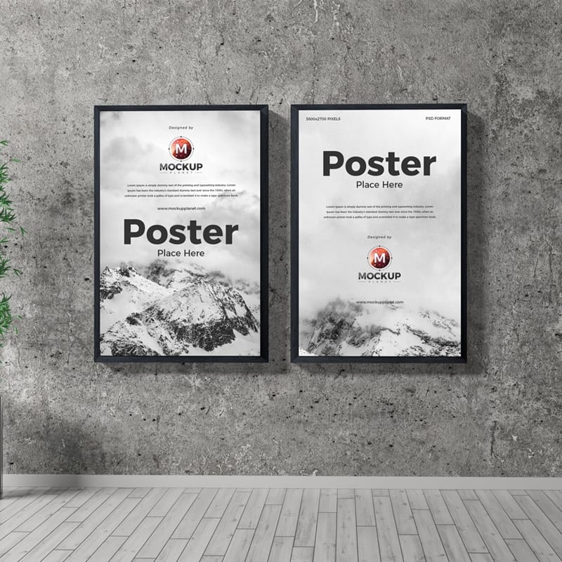 Free Indoor Frame Poster Mockup PSD For Presentation » CSS Author