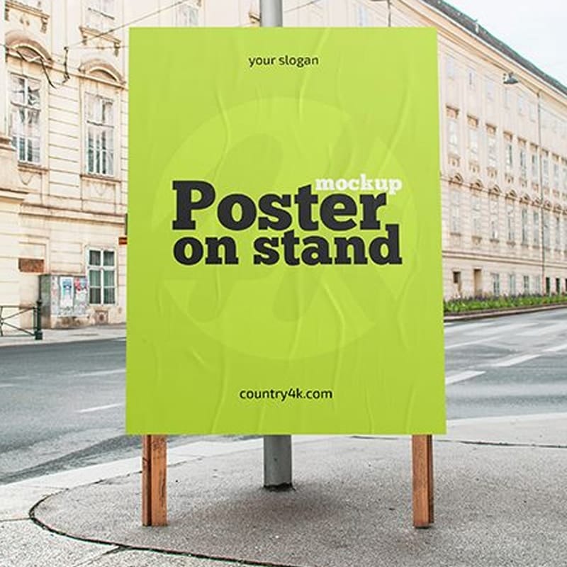 Free Poster On Stand MockUp » CSS Author