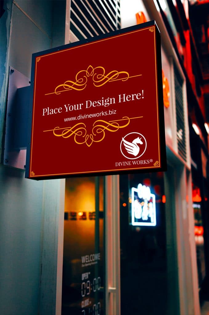 Hanging Shop Signage Mockup » CSS Author