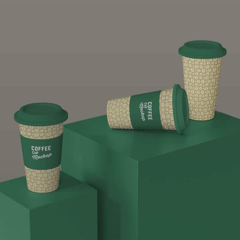 Free 3 Paper Coffee Cups Presentation Mockup PSD » CSS Author