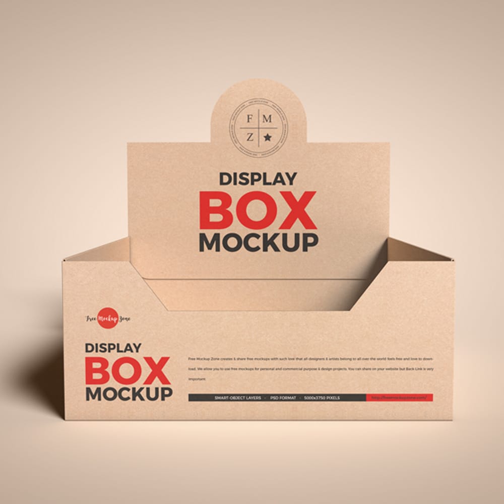 Free Kraft Empty Display Box Mockup » CSS Author