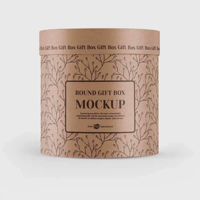 Free PSD Round Craft Box Mockup Template » CSS Author