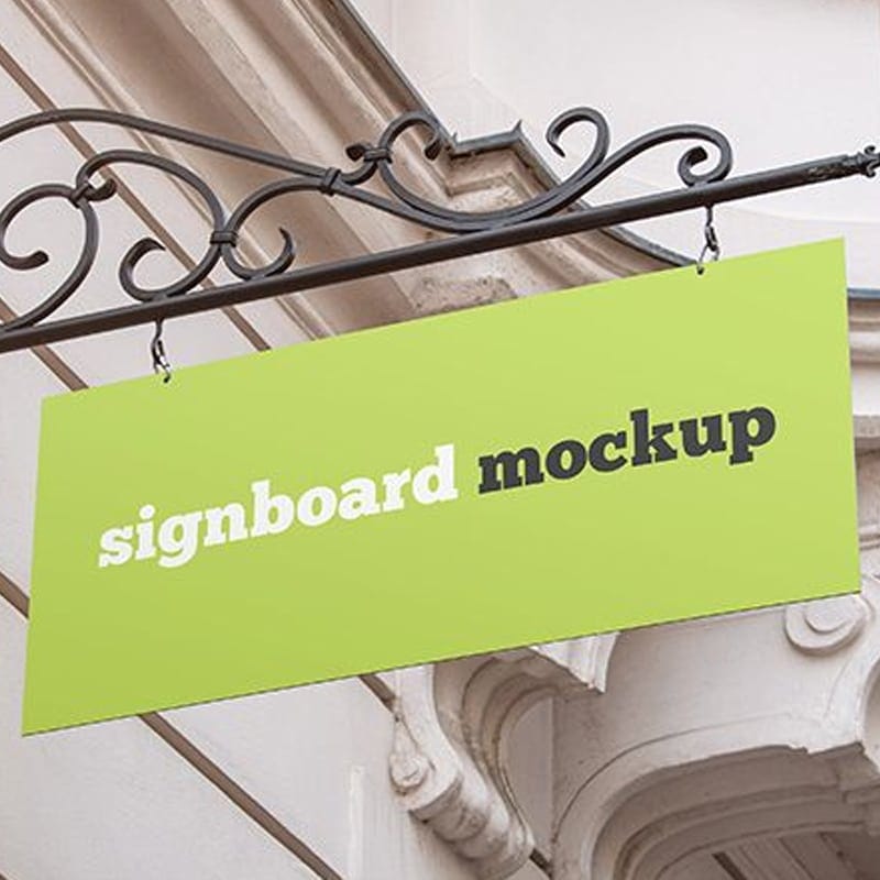 Free Rectangular Shop Signboard Mockups » CSS Author