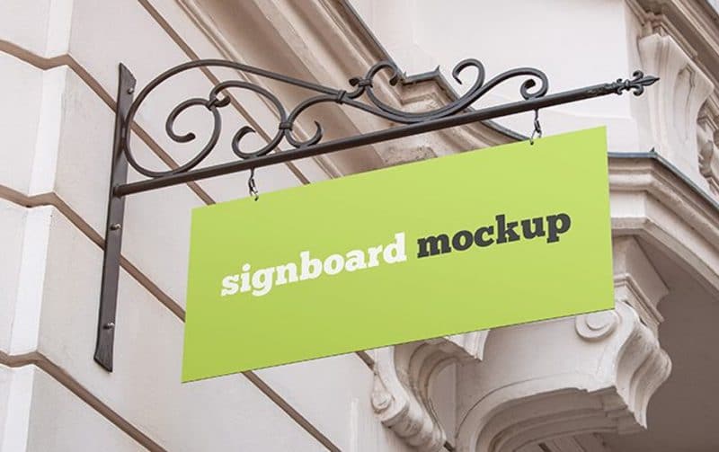 Free Rectangular Shop Signboard Mockups » CSS Author