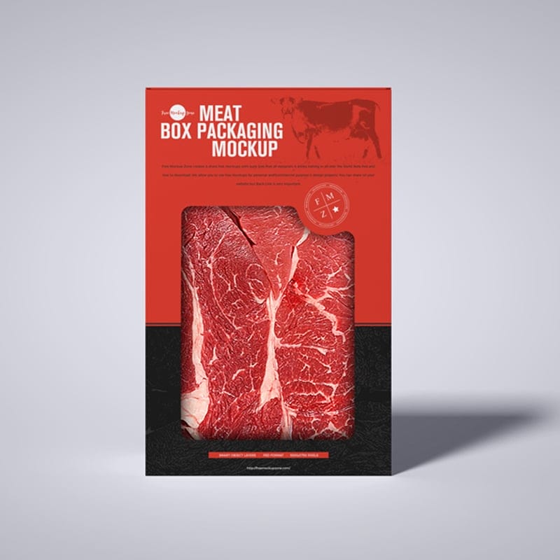 Free Meat Cutout Box Packaging Mockup » CSS Author
