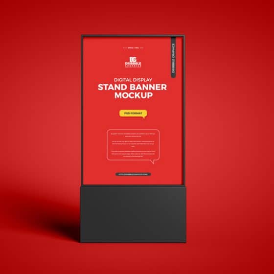 Free Digital Display Stand Banner Mockup » CSS Author