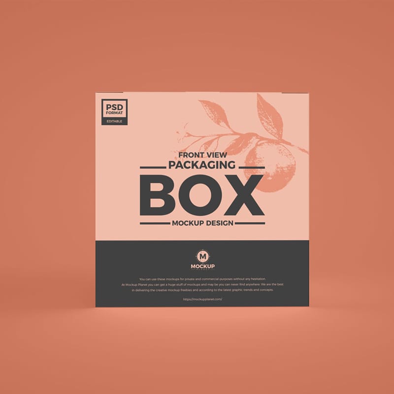 Free Front View Box Packaging Mockup Design » CSS Author