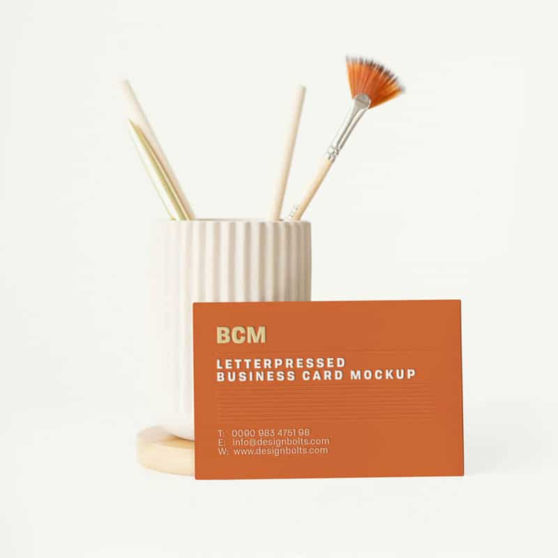 Free Minimalistic Letterpressed Business Card Mockup PSD » CSS Author