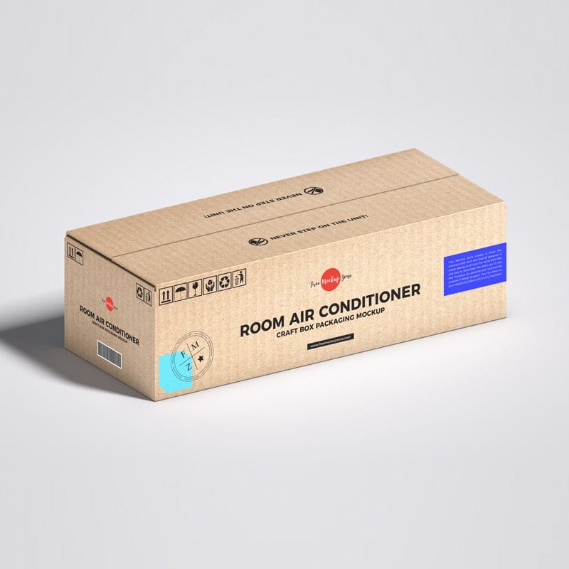 Free Room Air Conditioner Craft Box Packaging Mockup » CSS Author