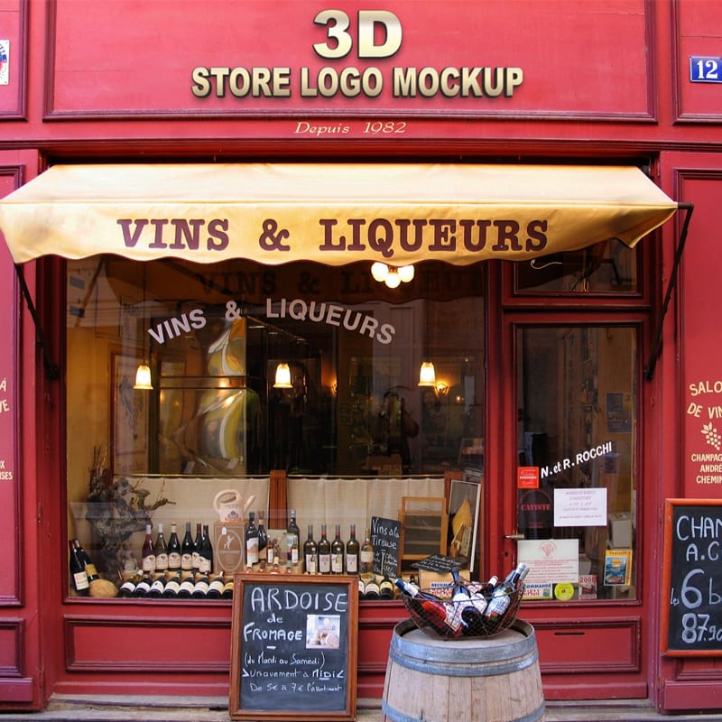 Free 3D Text Store Logo Mockup PSD Template » CSS Author