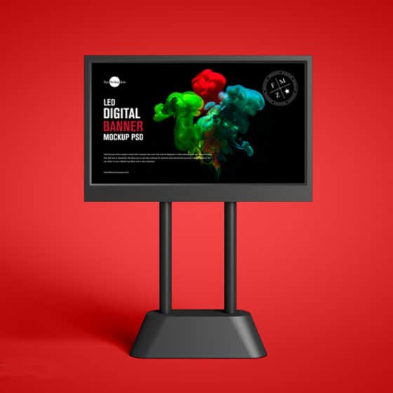 Free LED Digital Banner Mockup PSD » CSS Author