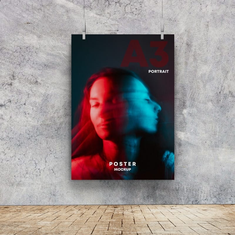 Free Poster On Wall Mockup PSD » CSS Author