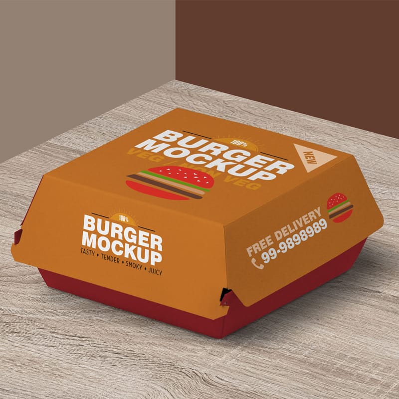 Free Top View Burger Box Mockup PSD » CSS Author