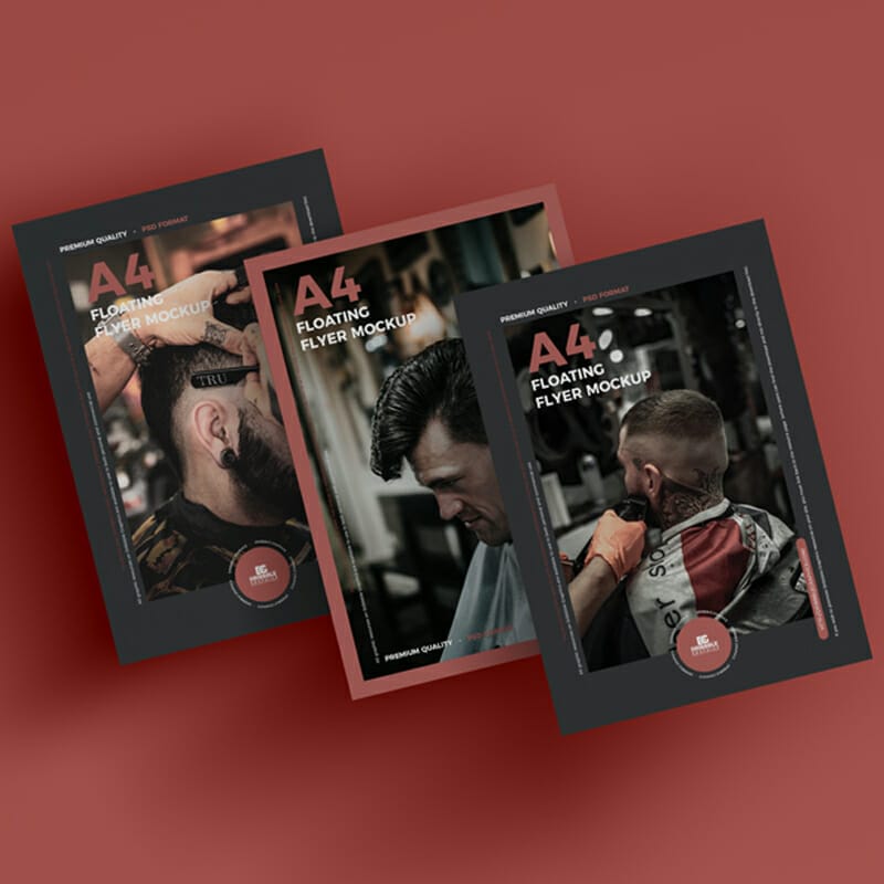 Free Floating A4 Flyers Mockup » CSS Author