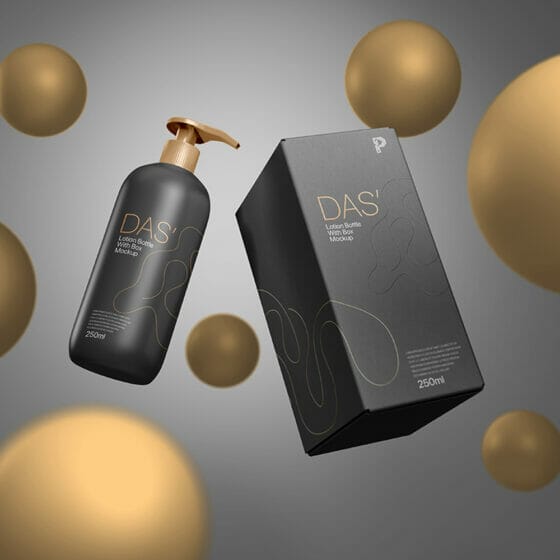 Free Skincare Lotion Bottle With Box Mockup » CSS Author
